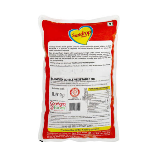 Sundrop Heart Blended edible Oil Pouch - Gharstuff